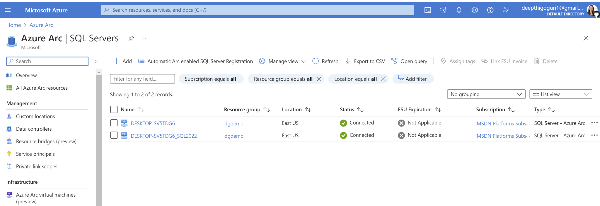SQL Server 2022: Step-by-Step Guide to Connect your SQL Server to Azure Arc – Deepthi Goguri's ...